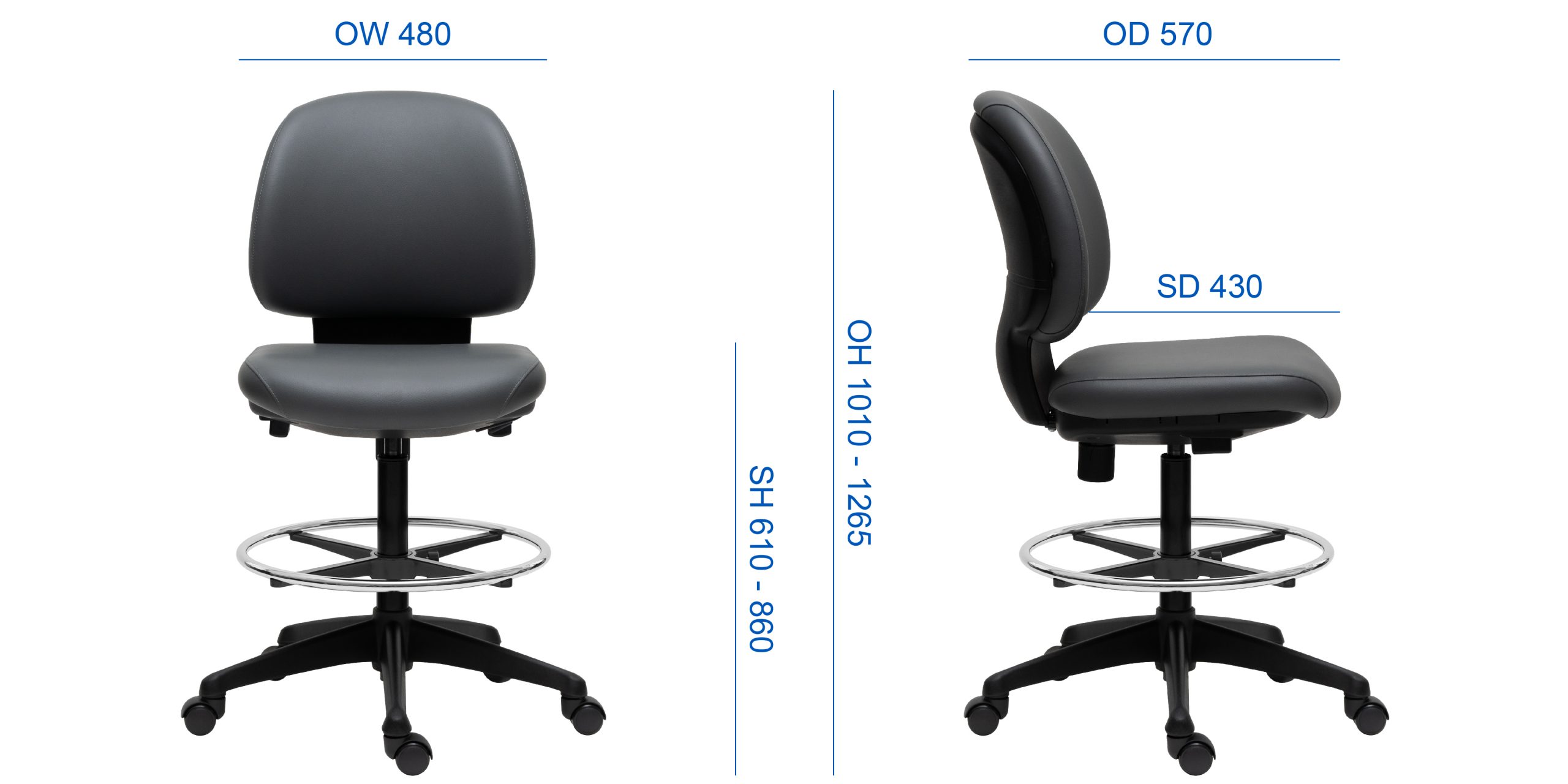 Hilken Office High Stool, Side Chair Benel | Singapore